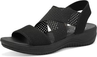 Jana Coshy Sableales Femme Plates Élastique Vegan, Noir (Noir), 37 EU