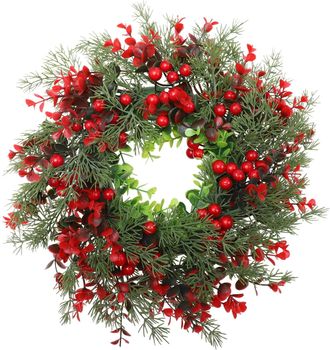 Valiclud Weihnachtskranz Tannenkranz Türkranz Beerenkranz: Weihnachten Kranz Beeren Girlande Winterkranz Dekokranz Adventskranz Christbaumschmuck Türschild Dek