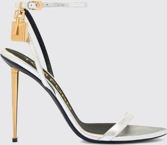 Tom Ford Padlock Sandalen von aus goldlaminiertem Leder mit Stiletto-Absatz