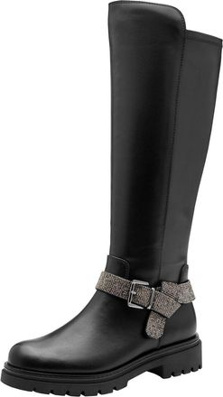 Marco Tozzi by Guido Maria Kretschmer Damen Stiefel mit Schnalle Kniehoch, Schwarz (Black), 42 EU