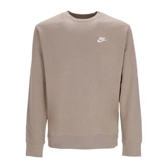 Nike Khaki/Wei&szlig;er Rundhalsausschnitt Langarm-Sweatshirt - - Sport - Herren - Beige - S