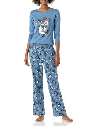 Amazon Essentials Disney | Marvel | Star Wars Damen Schlafanzug-Schlaf-Sets Flanell, Nightmare Santa Jack - Womens, XXL