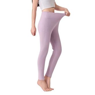Generic Legging taille haute avec doublure en polaire, pantalon de base thermique chaud et extensible pour plus de confort par temps froid, Violet clair, 3XL