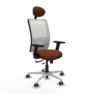 Piqueras y Crespo 8H B&uuml;rostuhl Zulema mit 2D-Armen, h&ouml;henverstellbarer Lendenwirbelst&uuml;tze und festem Kopfteil, ausgestattet mit Syncro/Traslack und Schneideschaum, Wei&szlig;