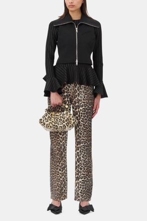 Ganni gemischt Leopard Foil Print Jeans Bio-Baumwolle - Gr&ouml;&szlig;e 24