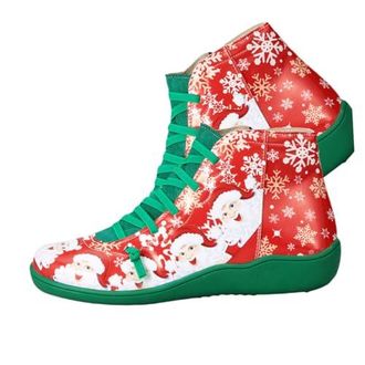 Supvox Chaussures D&eacute;contract&eacute;es pour Femmes Bottines Courtes de No&euml;l Chaussures de No&euml;l pour Femmes