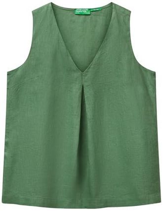 Benetton Blusa 5bmldq06w Chemise, Vert, Medium Femmes