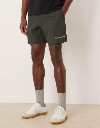 Polo Ralph Lauren Traveler - Short de bain avec logo joueur de polo et inscription - Anthracite-Gris
