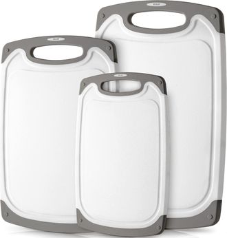 Zulay Kitchen Schneidebrett Kunststoff, 3-teiliges Schneidebrett Kunststoff sp&uuml;lmaschinenfest mit Saftrillen, Rutschfeste K&uuml;chenbretter f&uuml;r jede Zubereitung, langle