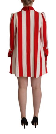 Dolce & Gabbana Womens Striped Viscose Shirt Dress Red Acetate Elastane