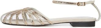 Cesare Gaspari Femme, Chaussures, Gris, Taille: 41 EU Crystal Arc Flat Sandales