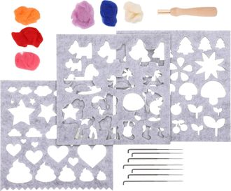 Cabilock Wollfilz Schablonen aus Filzmaterial Langlebige DIY Nadelfilz Schablone f&uuml;r Anf&auml;nger und Praktische Handwerksform f&uuml;r Nadelfilz Bastelprojekte