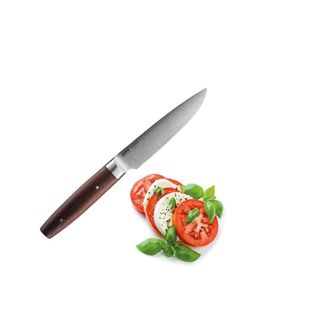 GEFU Universalmesser ENNO 11,5 cm | Wellenschliff, Solinger Klinge aus deutschem Stahl | F&uuml;r Obst, Gem&uuml;se, Brot | Walnussholzgriff, handgeschliffen, langle