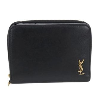 Saint Laurent Portefeuille vintage pr&eacute;-poss&eacute;d&eacute; &agrave; deux volets - Femme - Pre-owned - Noir - Taille: ONE Size