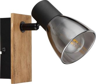 Globo Lighting Wandleuchte Wandstrahler Flurleuchte Schlafzimmerlampe Holz Metall dunkelbraun