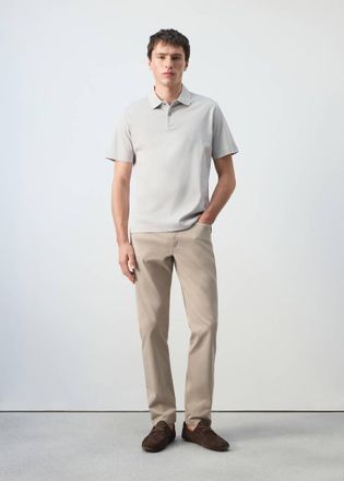 Mango Pantalon regular-fit 100 % coton beige - Homme - 38 - MANGO MAN