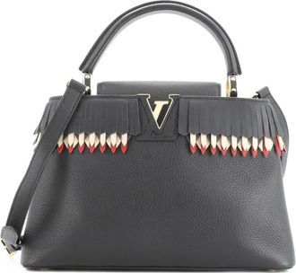 Louis Vuitton Capucines Bag Leather with Fringe Detail PM satchel - Noir