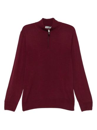 Canali pull à fermeture zippée et col montant - Rouge