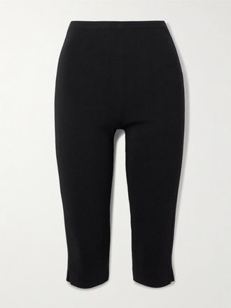 Toteme Cropped Crepe Slim-leg Pants - Black