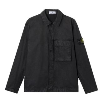 Stone Island Homme, Vestes, Noir, Taille: M Nylon Panama-TC Overshirt