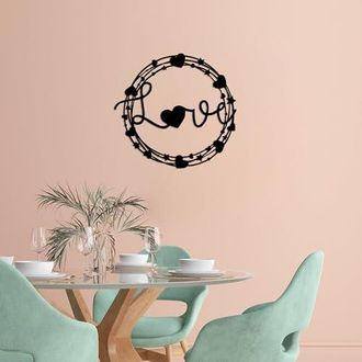 Hanah Home Stylish Black Decorative Metal Wall Accessory, 66 x 70 cm | 100% Metal, 1.5 mm Thickness | Perfect for Modern Home Decor & Unique Wall Art