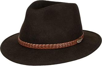 Lierys Chapeau Casual Light Traveller Homme - Made in Italy en Laine de Feutre pour avec Bandeau Cuir Hiver Automne-Hiver - 55 cm Marron