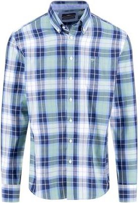 Fynch-Hatton Chemise en coton avec grand motif à carreaux et col boutonné, À distance., XL