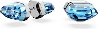 Swarovski Lucent Ohrstecker, Rhodinierte Ohrringe mit Blauen Swarovski Kristallen