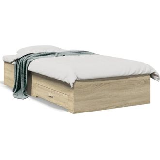 vidaXL Bettgestell mit Schubladen Sonoma Eiche 75x190cm aus Holzwerkstoff