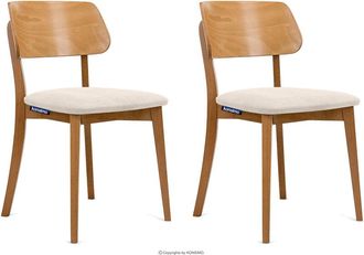 Konsimo Esszimmerstühle 2 St vinis Gestell aus Massivholz, Creme, Stoff/Holz, Modern, 47x80,5x45 cm - Konsimo