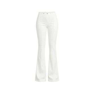 Elisabetta Franchi Pantalon Large - Femme - Pantalons - Blanc - Taille: 42 FR