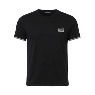 Emporio Armani Homme, Tops, Noir, Taille: XL T-shirt Regular Fit avec Piping Logoband