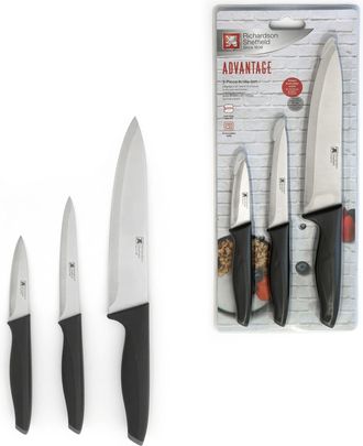 Richardson Sheffield Richardson Sheffield ADVANTAGE 3-teiliges Küchenmesser-Set inkl. Koch-, Gemüse und Schälmesser, Softtouchgriffe