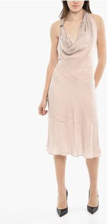 Diesel Satin Midi Dress D-ESTINY With Cowl Neck size 36