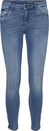 Noisy May Damen Skinny Jeans NMKIMMY NR ANKLE ZIP JEANS AZ062LB NOOS 27006065,Blau (Light Blue Denim),W25/L32