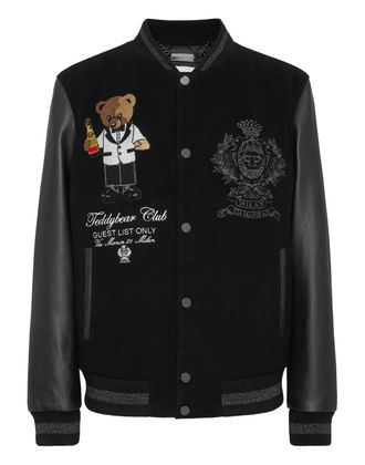 Philipp Plein Leder-Bomber Teddy