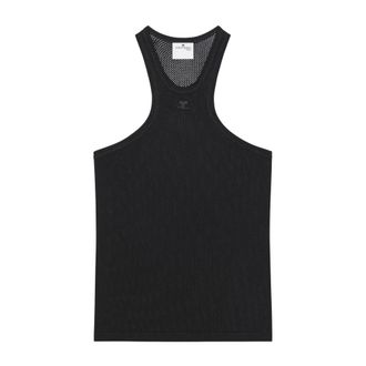 Courr&egrave;ges &Auml;rmelloses Racerback-Top mit Rundhalsausschnitt - - Tops - Herren - Schwarzk - S