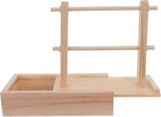 Angoily Holz Garnhalter mit Nadel Fadenbox Abnehmbarer Doppelter Garnst&auml;nder Doppellagiger Wollorganizer f&uuml;r Stricken und H&auml;keln Handgefertigt Platzsparend Ei