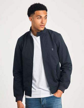 French Connection Harrington-Jacke in Marineblau mit Stehkragen-Navy