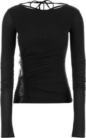 Blumarine Femme, Blouses et Chemises, Noir, Taille: 36 FR Haut en jersey stretch