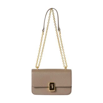 Trussardi Clutch Bag in Pelle Grana di Riso - - Bags - Damen - Braun - ONE SIZE