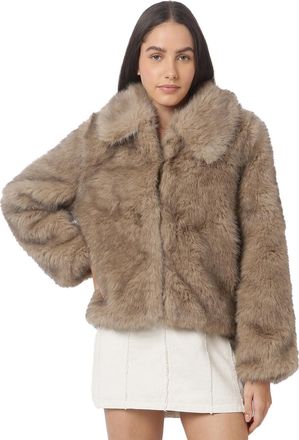 Vero Moda Damen Vmaudrey Short Fake Fur Jacket PRM Kurzjacke, Silver Mink, L