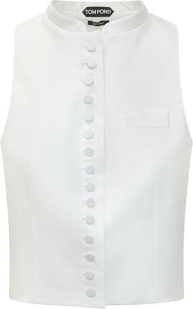 Tom Ford Femme, Blouses et Chemises, Blanc, Taille: 36 FR Pique Petite Waistcoat