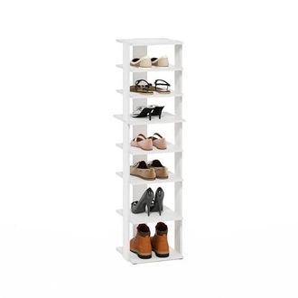 Furinno Compact Étagère À Chaussures, Organisateur À 8 Niveaux, Rangement pour Chaussures, pour Placard, Entrée, Bureau, Garage, Blanc