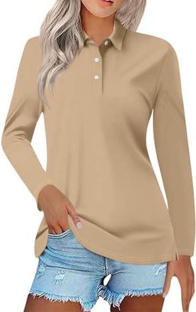 Generic T-Shirt d&eacute;contract&eacute; &agrave; Manches Longues pour Femme, Doux, Respirant et l&eacute;ger, id&eacute;al pour Le Golf, Le Tennis ou Tout Autre Sport