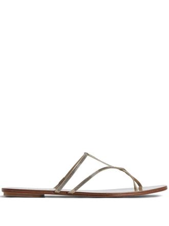 Pedro Garcia Riemensandalen mit Kristallen - Gold