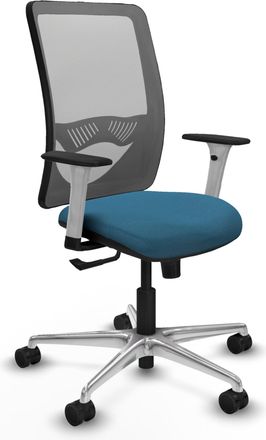 Piqueras y Crespo Computerstuhl Zulema mit wei&szlig;en und schwarzen Armlehnen, h&ouml;henverstellbare Lendenwirbelst&uuml;tze, ausgestattet mit 3 Positionen und Schneidschaum, Grau/P