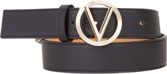 Valentino Hampton Plaque Buckle Belt W105 Nero/Oro - kürzbar