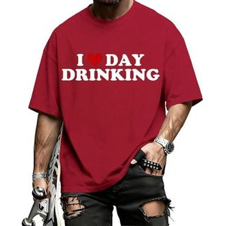 Generic T-shirts amusants pour hommes - Lettres imprimées col rond en coton T-shirts décontractés tendance tendance coupe ample T-shirt quotidien vacances, ro