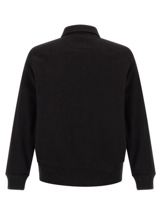 C.P. Company Cotton Fleece Polo Collar Sweatshirt - Black